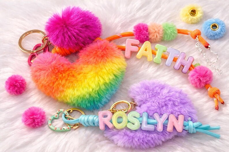 Custom Chunky Letter Keychain (one Name Option) - Etsy