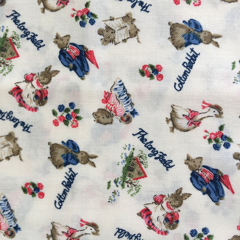 Vintage Peter Rabbit cotton twill fabric | Etsy