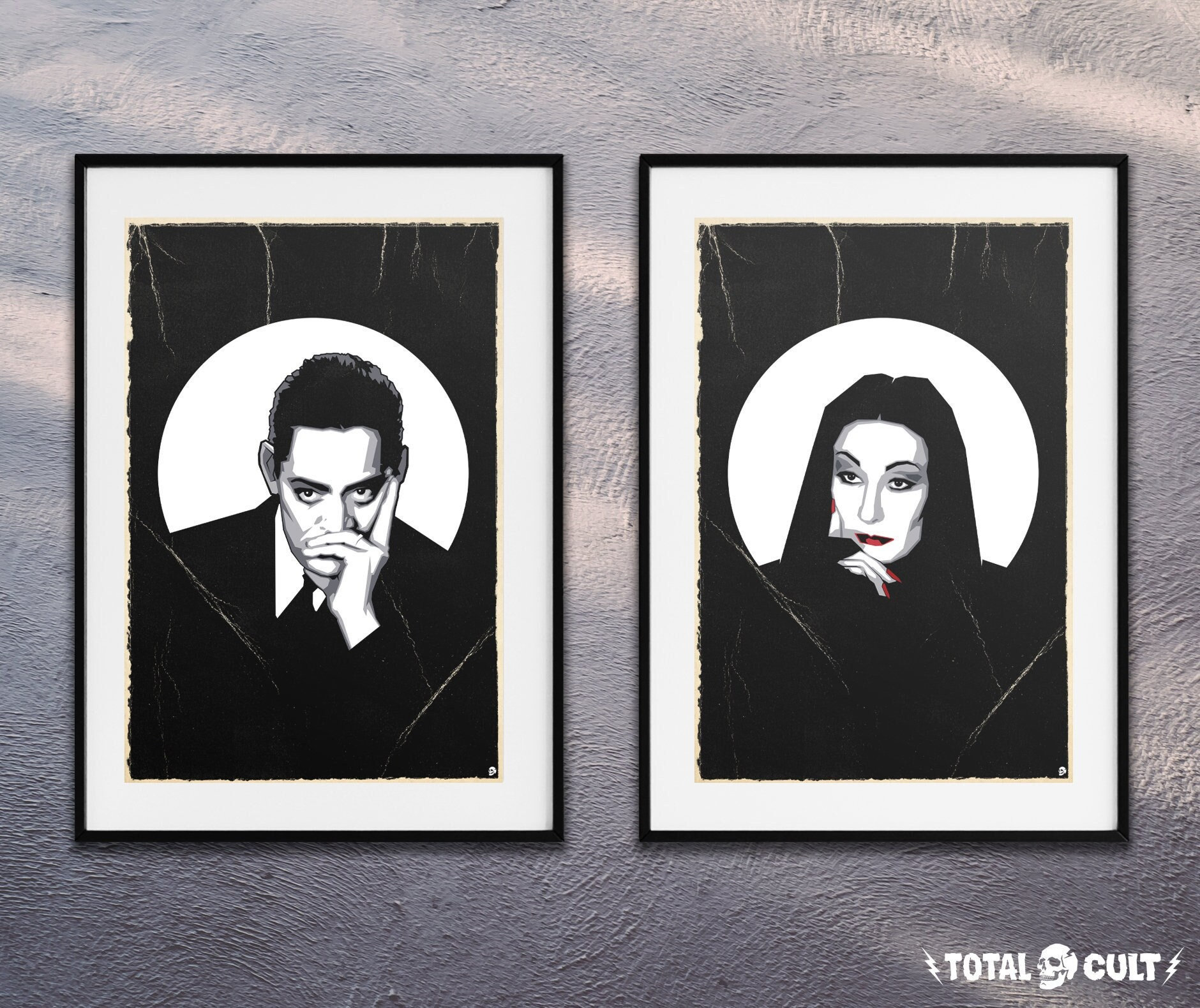 Addams Family Portraits both // Gomez & Morticia // Horror - Etsy UK