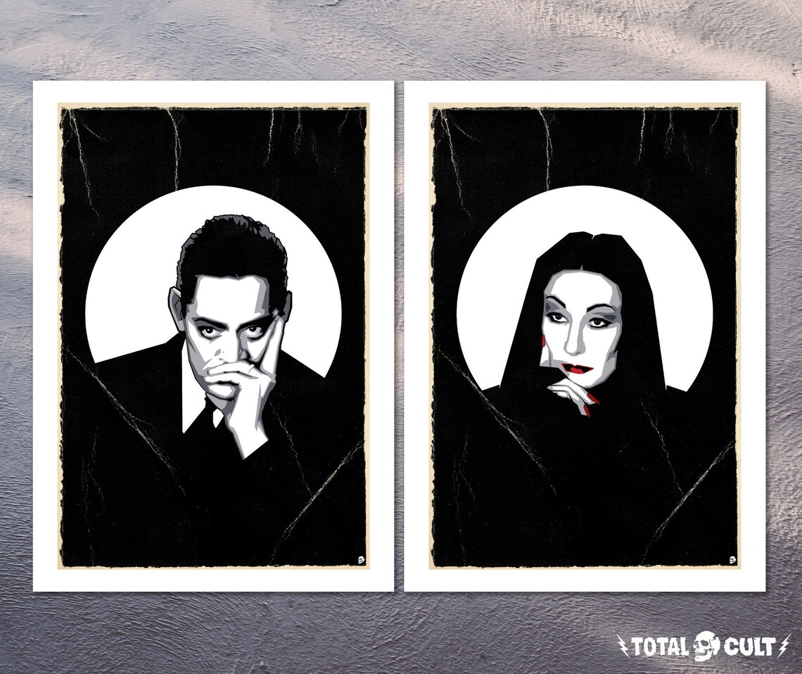 Addams Family Portraits both // Gomez & Morticia // Horror - Etsy UK