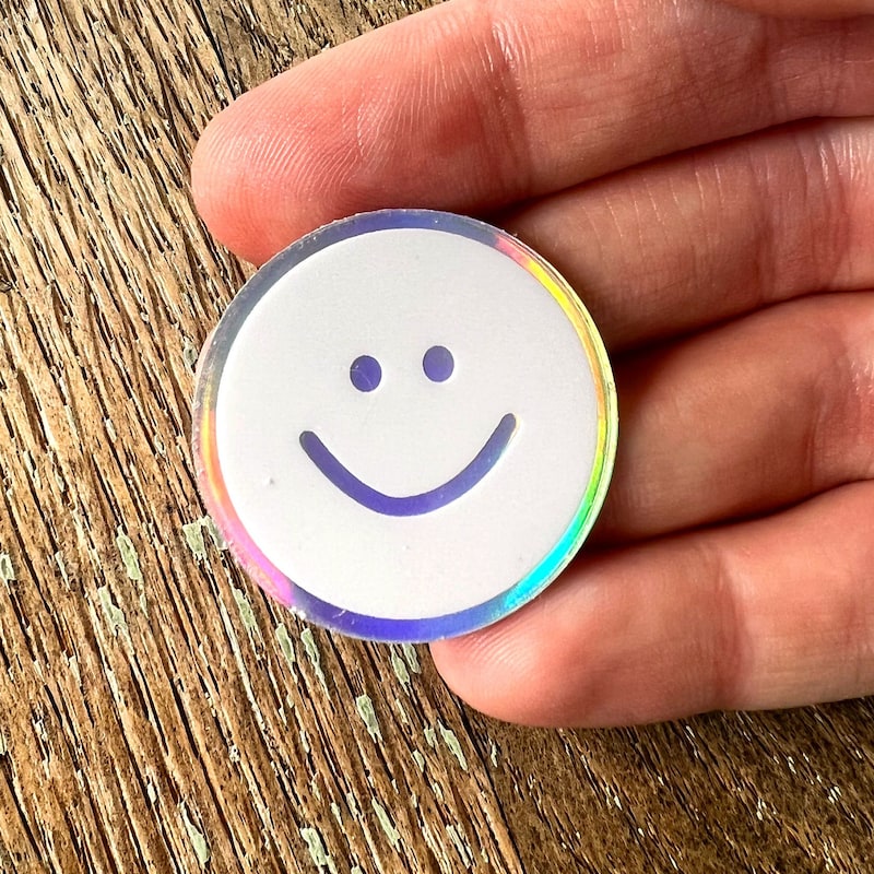 Holographic Decal Smiley - Etsy