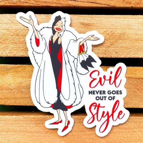 Cruella Sticker Waterproof Vinyl Decal Disney Villain - Etsy