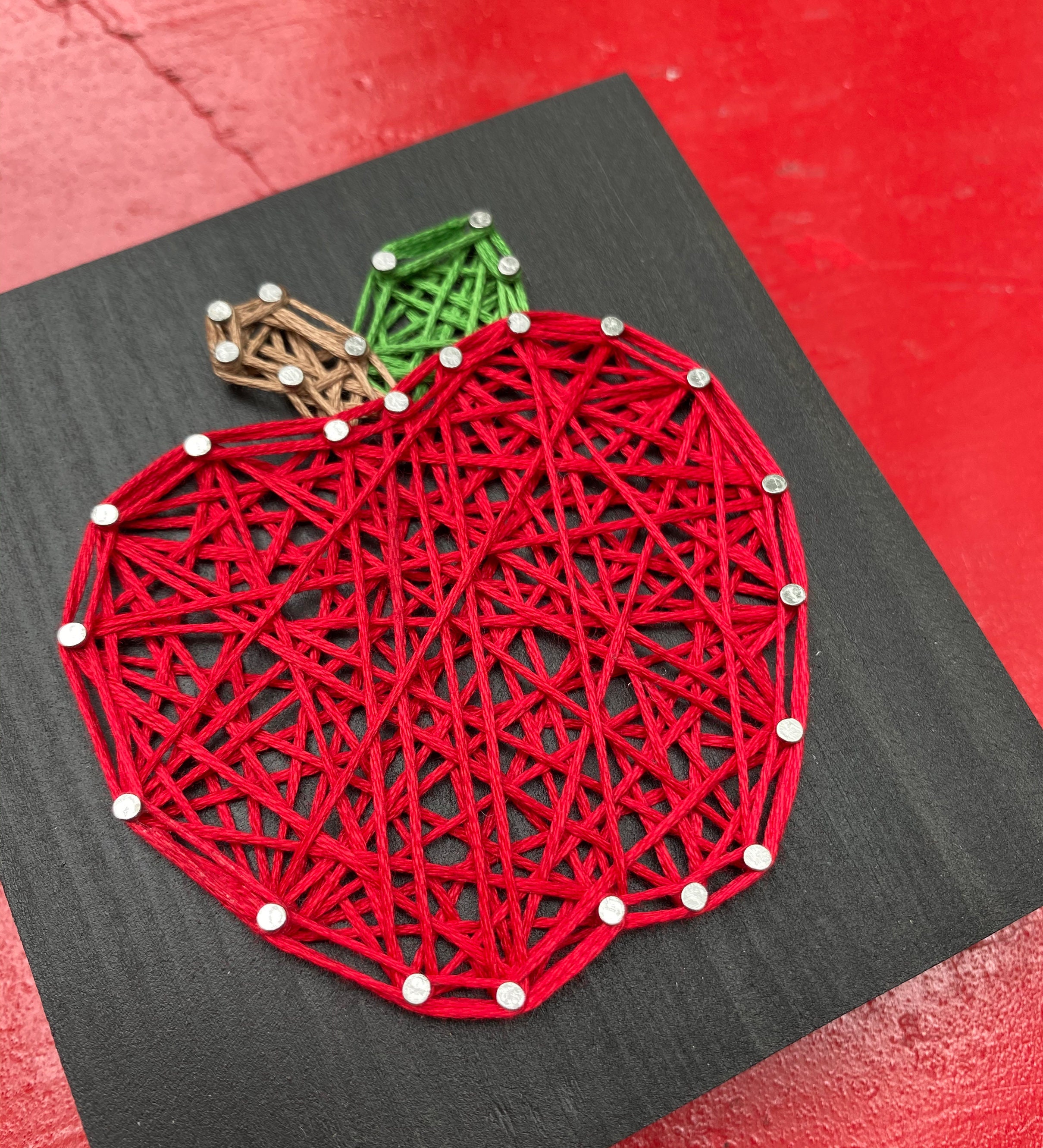 READY TO SHIP String Art Mini Apple Sign | Etsy