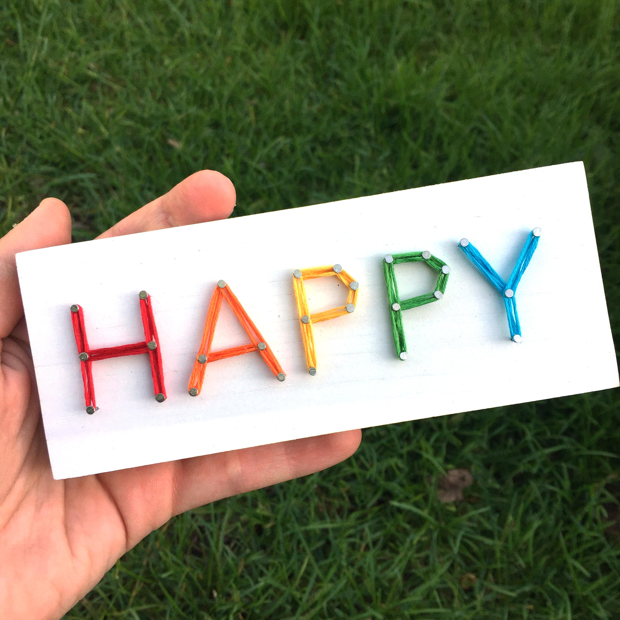 MADE TO ORDER String Art 'happy' Single Line Strung | Etsy