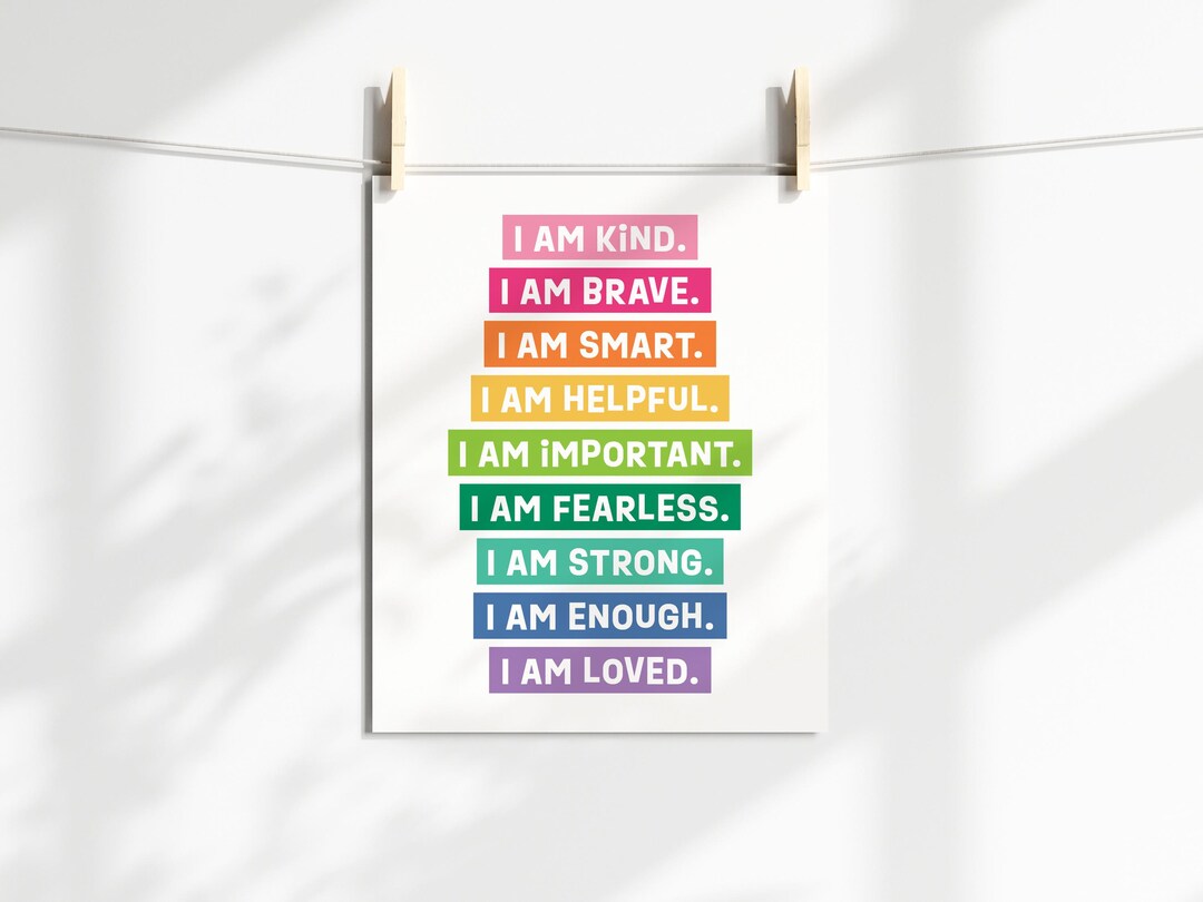I Am Kind I Am Brave ... Art Print | Classroom Encouragement Wall Art ...
