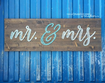 Mr Mrs String Art | Etsy