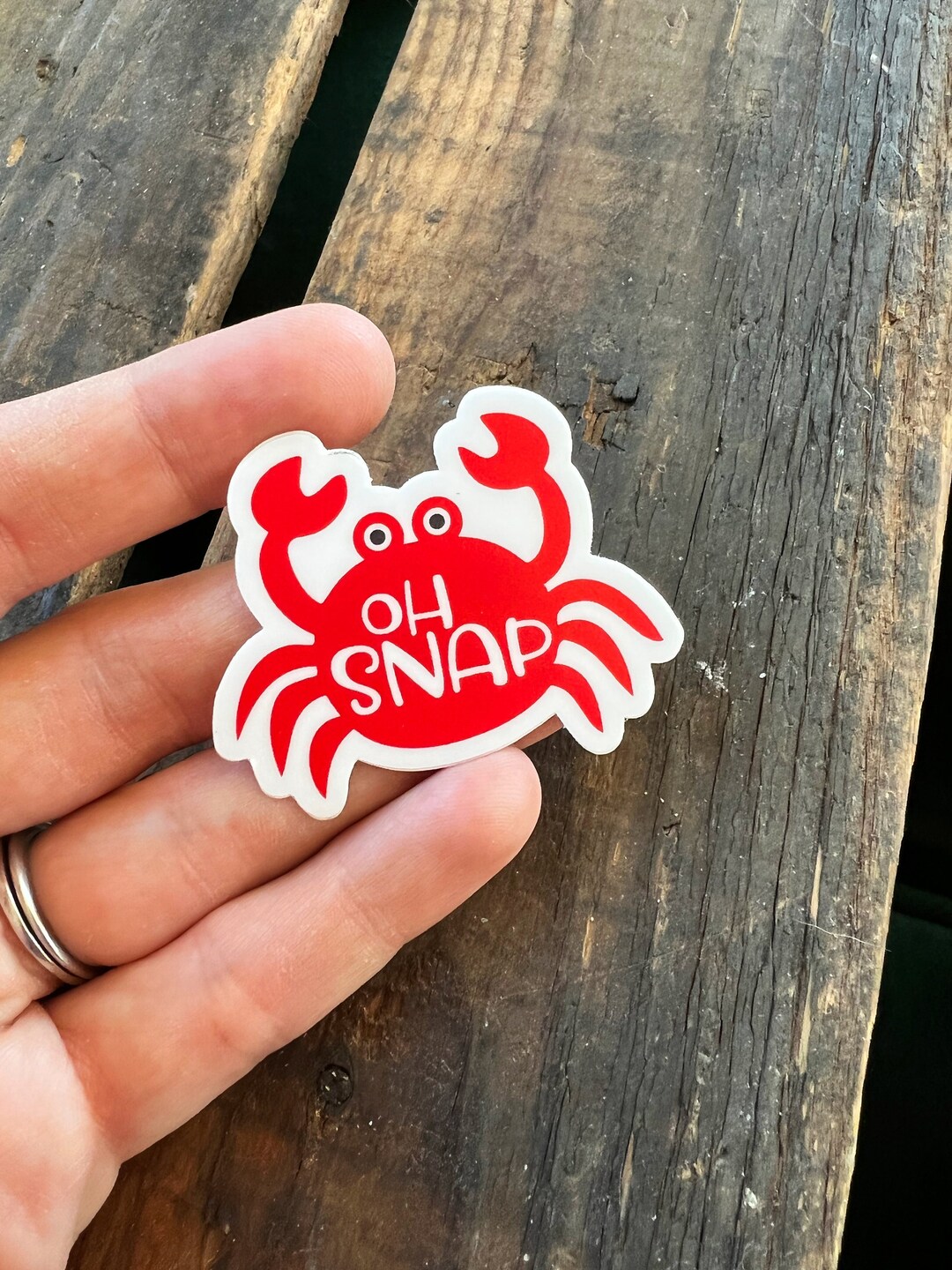 Mini Oh Snap Vinyl Sticker | Punny Crab Laptop and Water Bottle Sticker ...