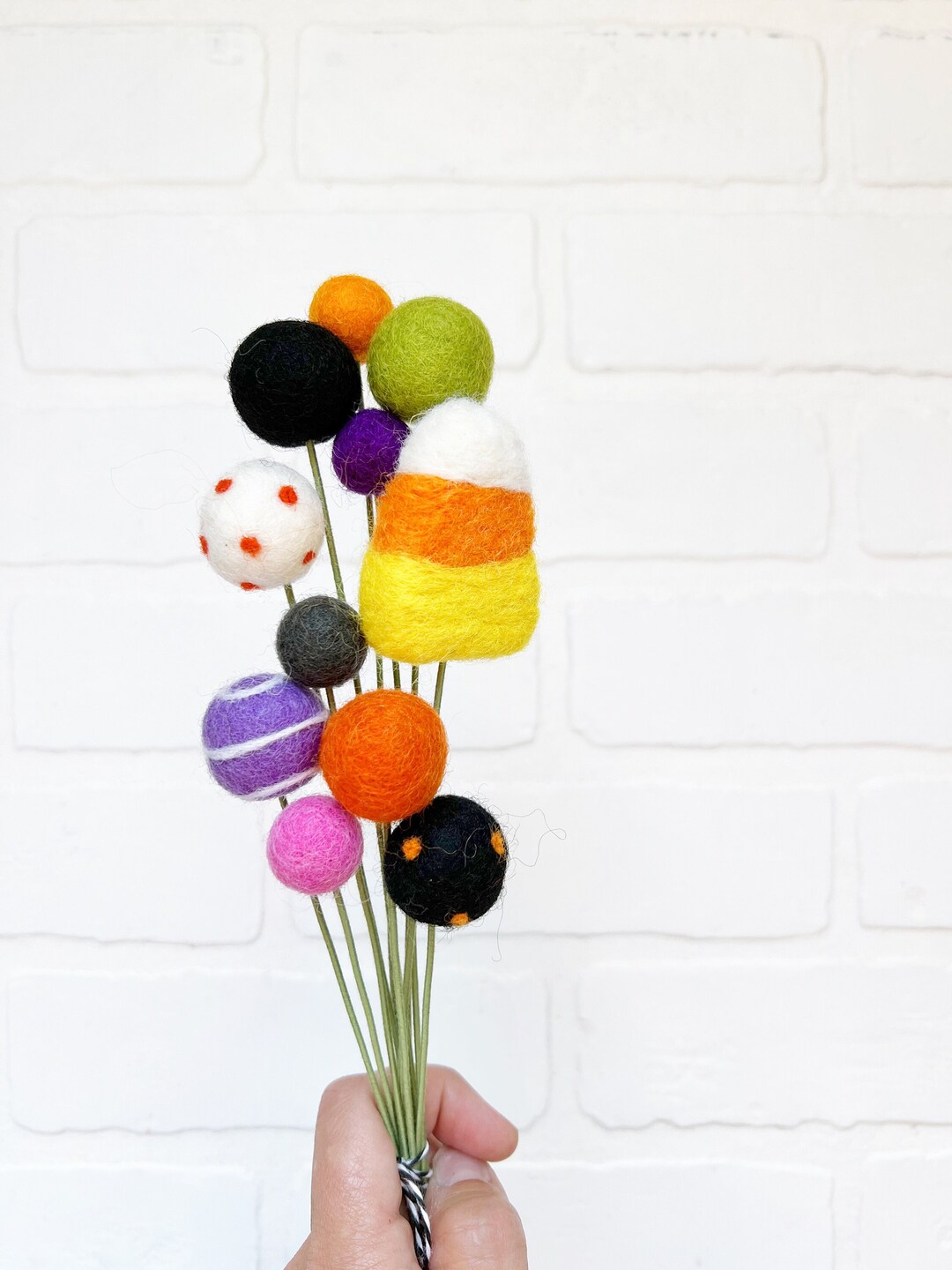 Pom Cluster Trick or Treat Pom Flower Bouquet Halloween - Etsy
