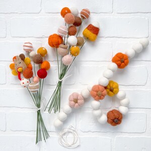 Pom Cluster Gobble Gobble Pom Flower Bouquet Thanksgiving Turkey Decor ...