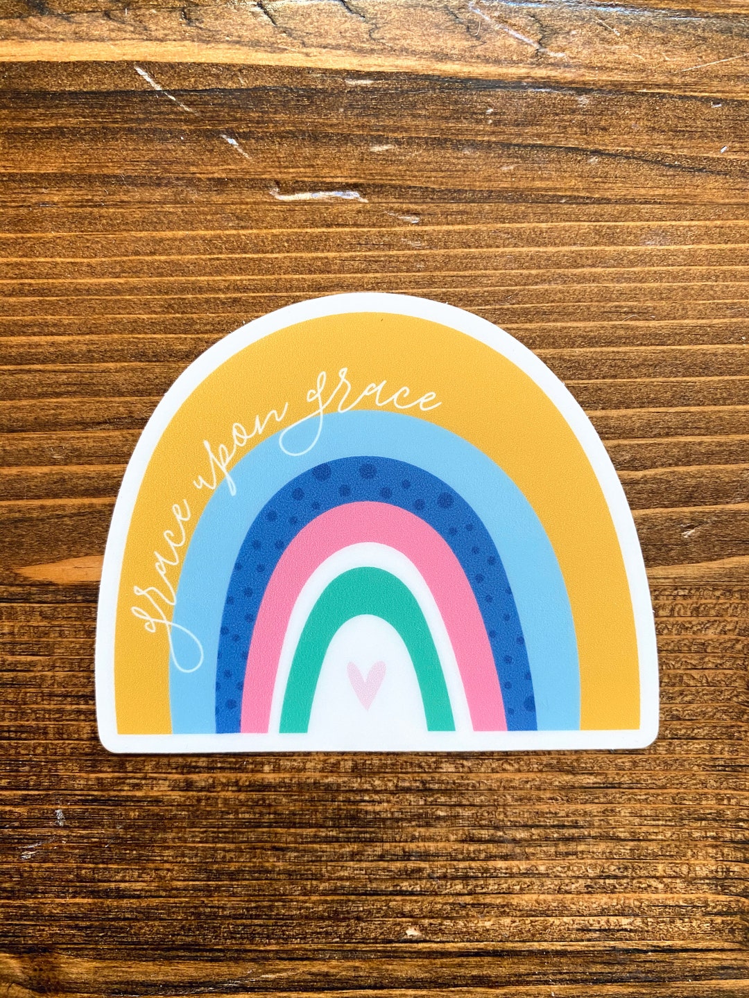 Grace Upon Grace Rainbow Vinyl Sticker | Rainbow Colors, Laptop and ...