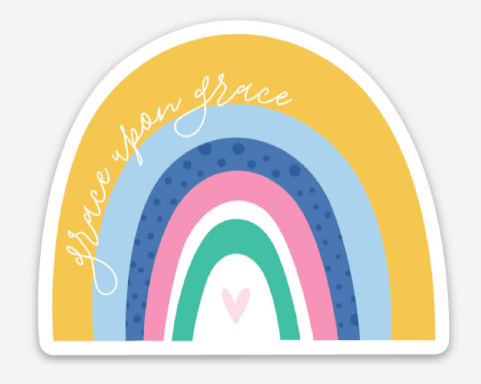 Grace Upon Grace Rainbow Vinyl Sticker Rainbow Colors - Etsy