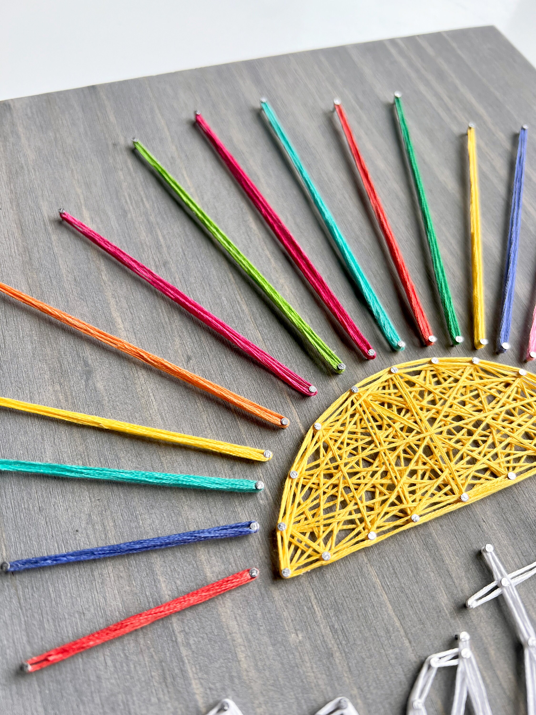 MADE TO ORDER String Art Scatter Sunshine Single Line Strung - Etsy