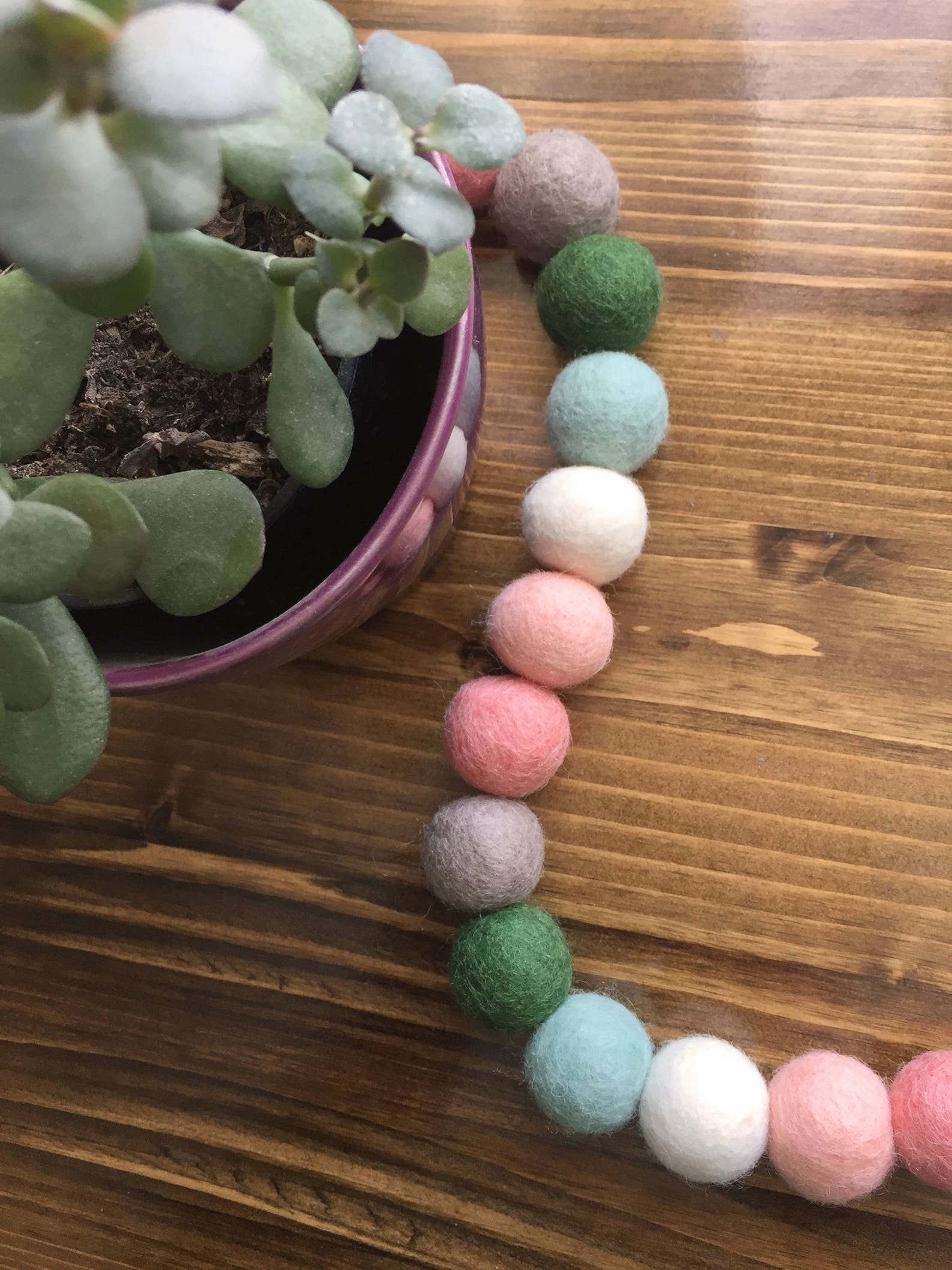 Georgia Peach Felt Pom Bunting Farmhouse Inspired Felt Ball - Etsy