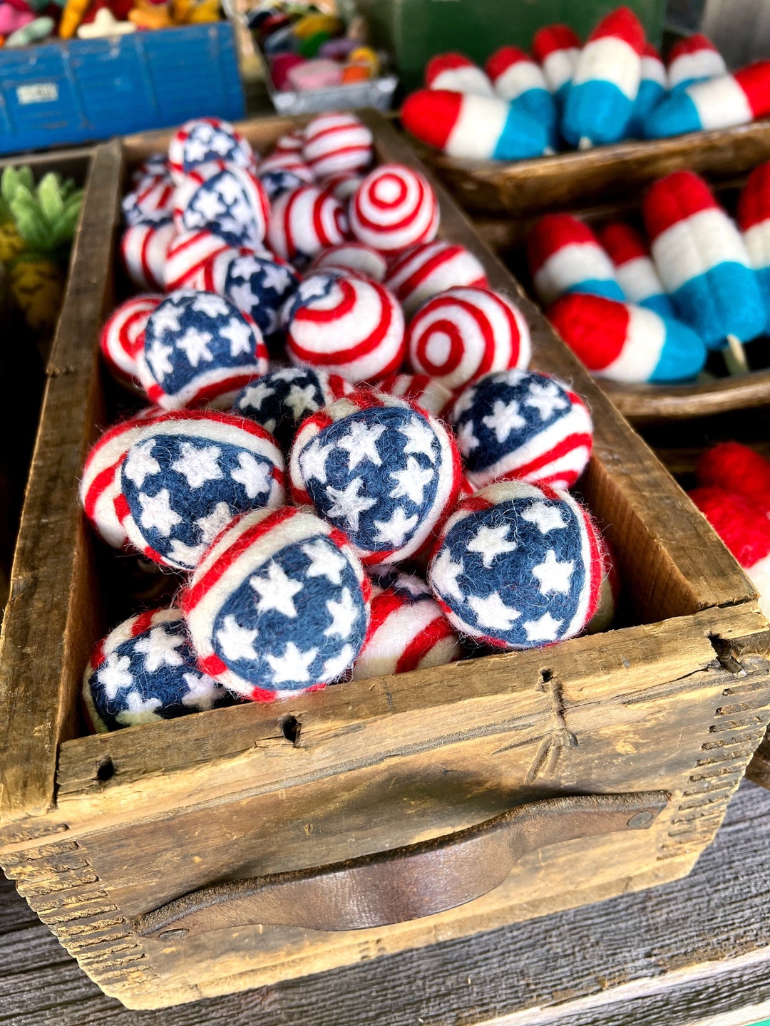 Felt Patriotic Flag Ball | 4th of July Independence Day Holiday Decor ...