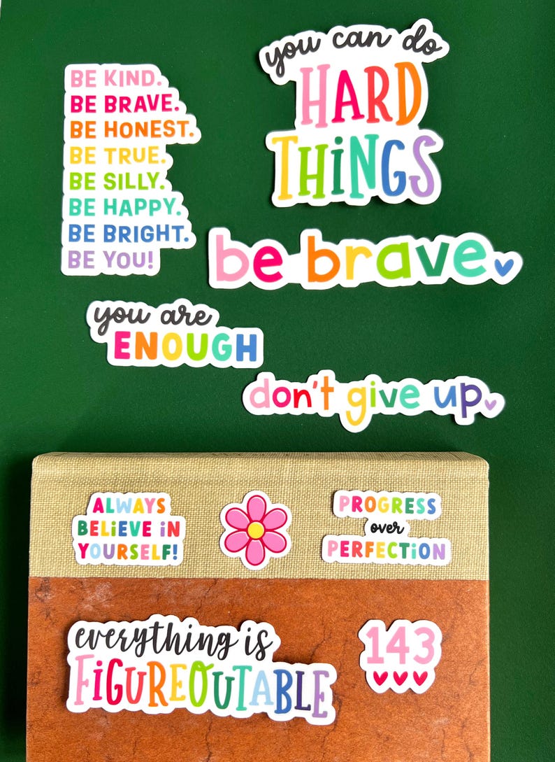Be Kind Be Brave ... Be Bright Be You Vinyl Sticker | Rainbow Colors ...