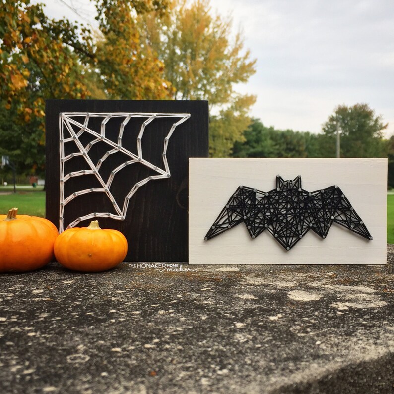 MADE TO ORDER String Art Small Spiderweb Cobweb Sign | Etsy