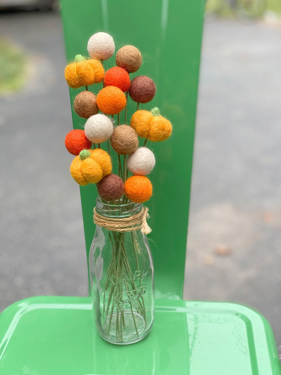 Pom Cluster Pumpkin Patch Pom Flower Bouquet - Etsy