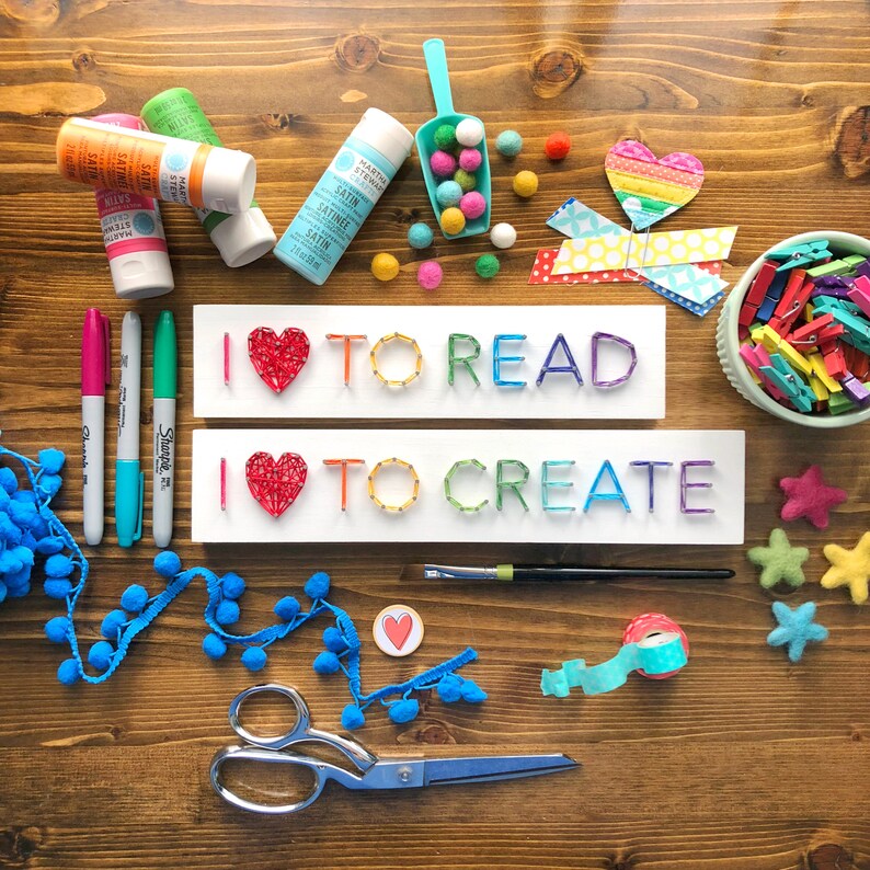 READY TO SHIP String Art I heart to Read Single Line Strung - Etsy