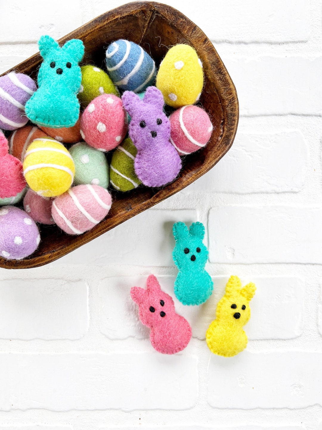 Mix + Match Stitched Felt Peeps | Easter Bunny Rabbit Decor | Vase ...