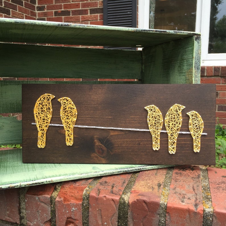 MADE TO ORDER String Art Birds on a Wire Family Sign - Etsy