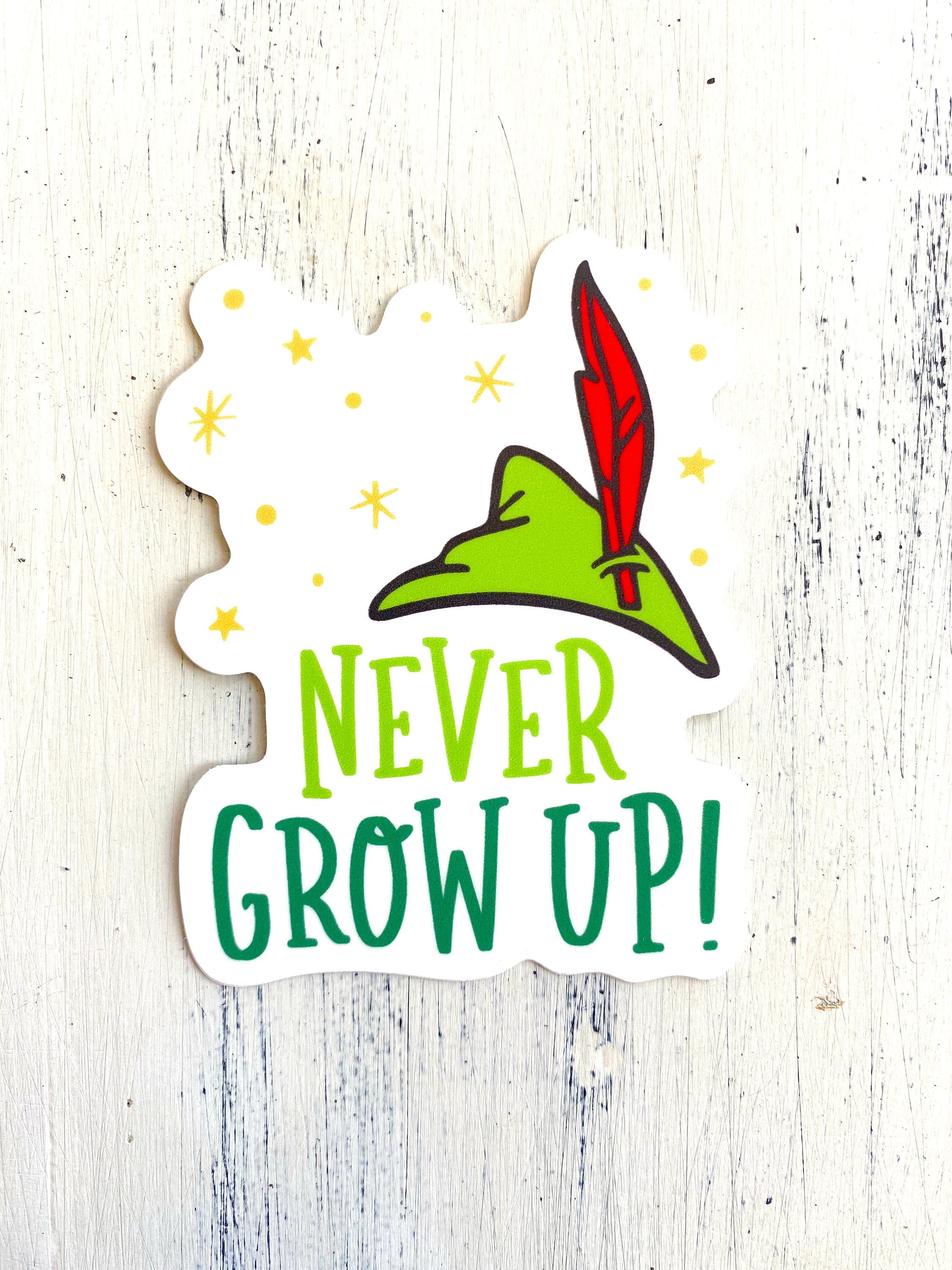 Never Grow Up Vinyl Sticker Disney Inspired Peter Pan | Etsy