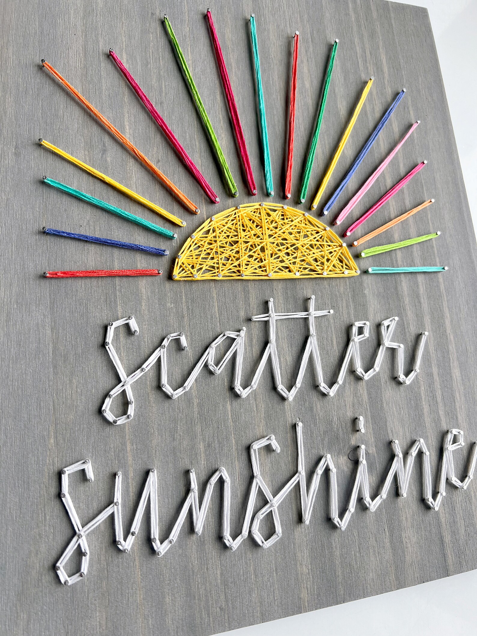 MADE TO ORDER String Art Scatter Sunshine Single Line Strung - Etsy