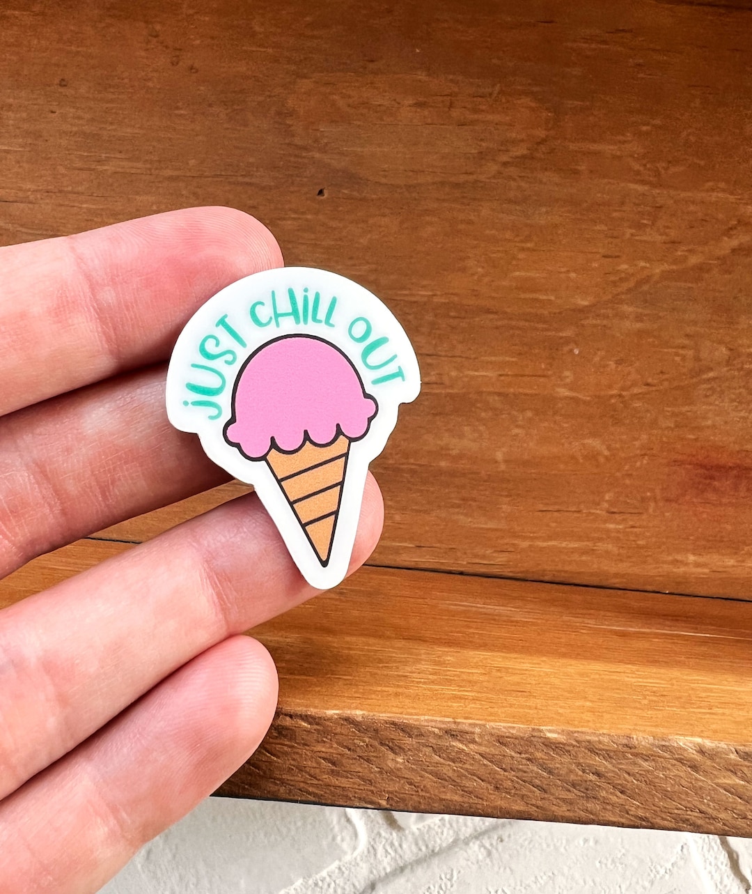 Itty Bitty 'just Chill Out' Vinyl Sticker | Ice Cream Cone Laptop and ...