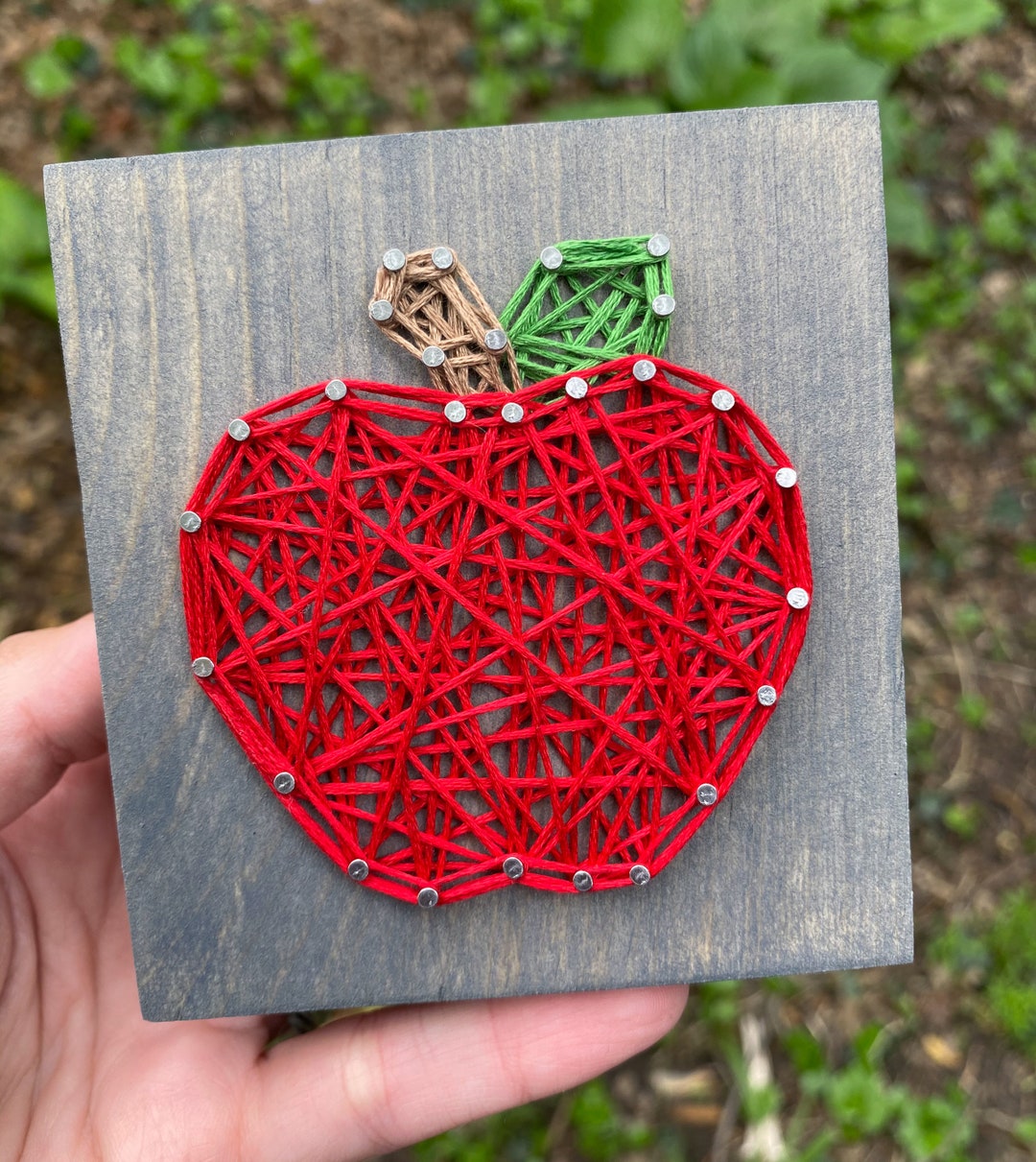 READY TO SHIP String Art Mini Apple Sign - Etsy