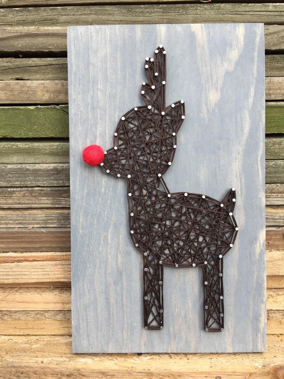 READY TO SHIP String Art Small Reindeer Sign - Etsy