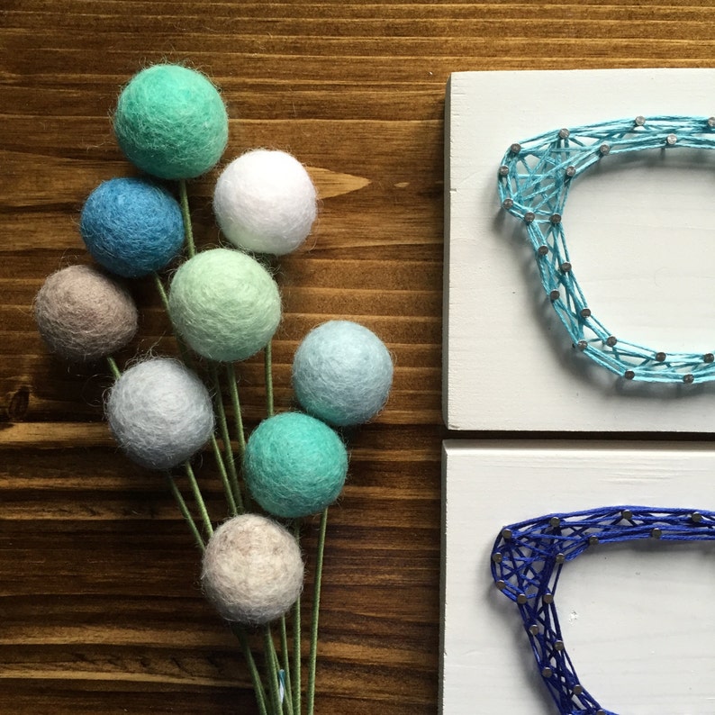 Pom Cluster Calming Coastal Pom Flower Bouquet - Etsy