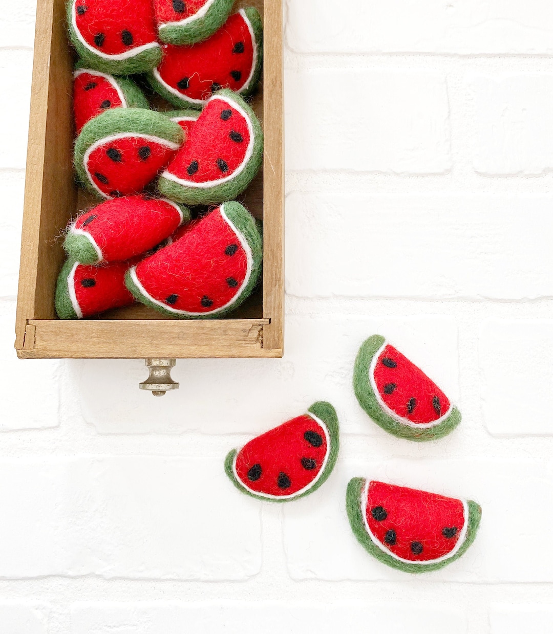 Felt Watermelon | Spring Summertime Fruit | Red Vase Filler, Table ...