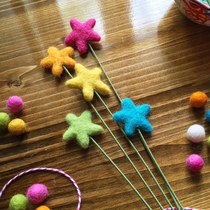 Pom Cluster Rainbow Shining Stars Pom Flower Bouquet - Etsy