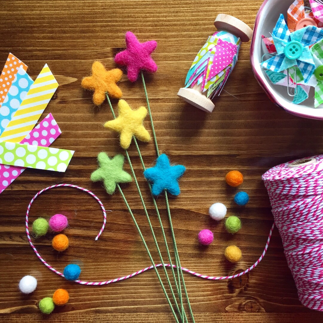 Pom Cluster Rainbow Shining Stars Pom Flower Bouquet - Etsy