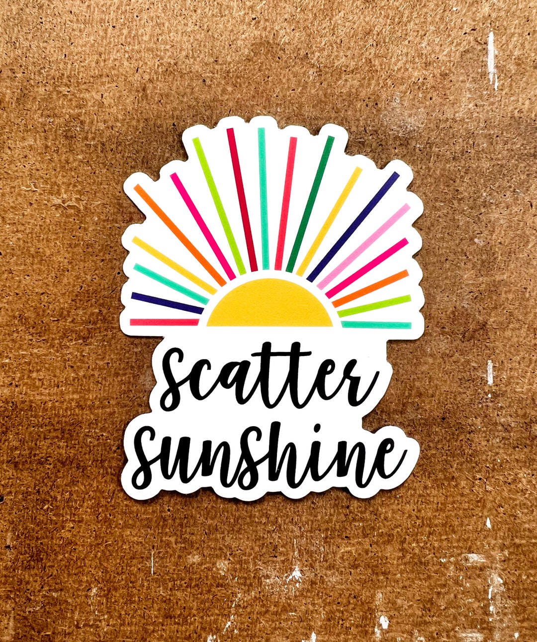 Scatter Sunshine Vinyl Sticker | Colorful Rainbow, Laptop and Water ...