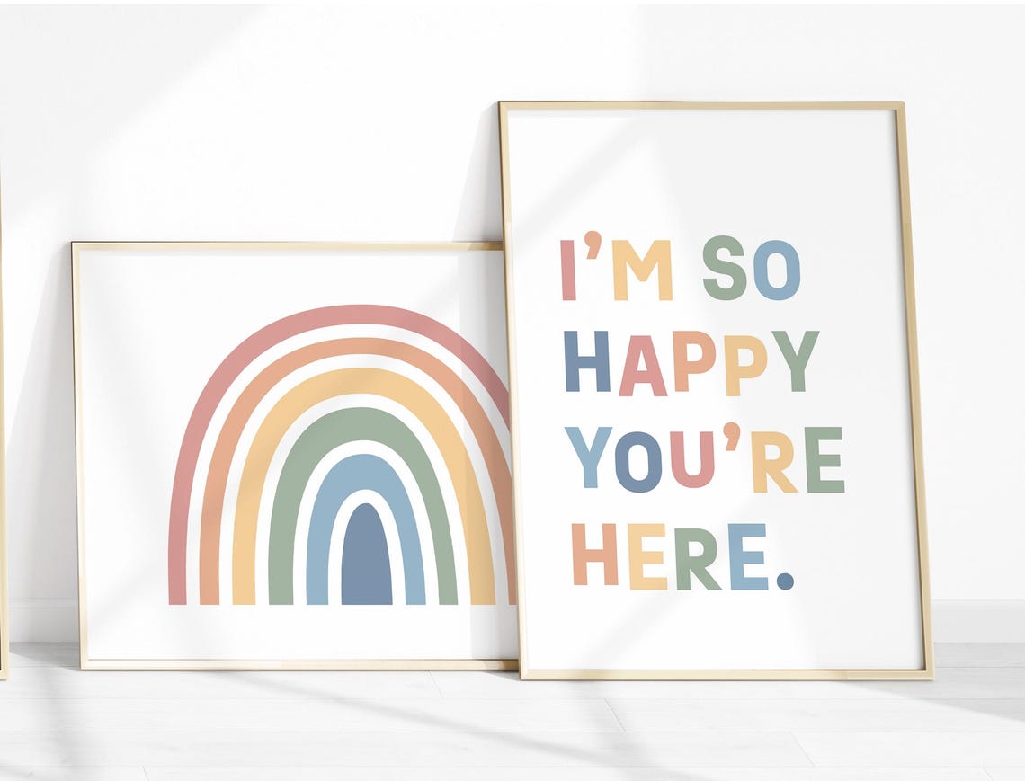 Muted Rainbow Art Print | Classroom Playroom Wall Art | the Honaker ...