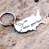CUSTOM State Map Keychain Choose Your Locations With Plane and Custom ...