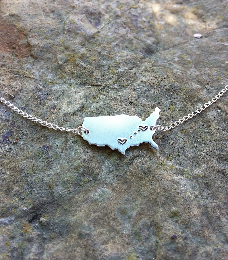 Long Distance Relationship State Bracelet Customize Your - Etsy