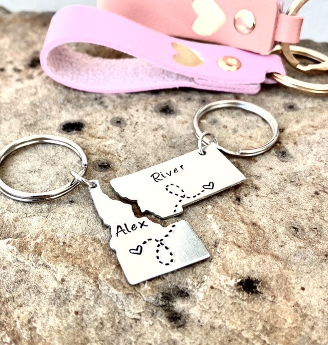 BEST FRIEND KEYCHAINS Personalized Long Distance Relationship Best ...