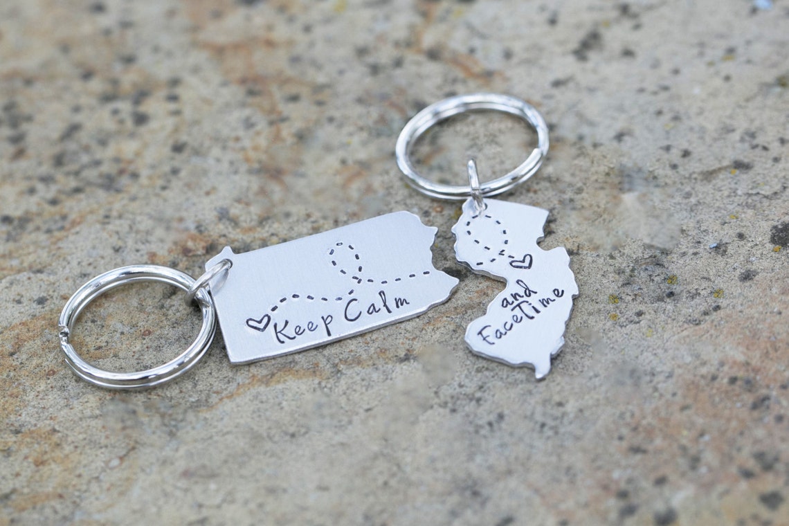 Best Friends Gift Custom Keychains for Two, Personalized Couples Gift ...