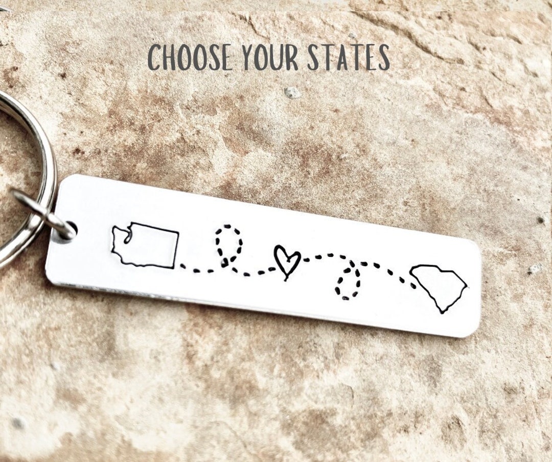BEST FRIEND KEYCHAIN Custom Key Fob Long Distance Couples Gift ...