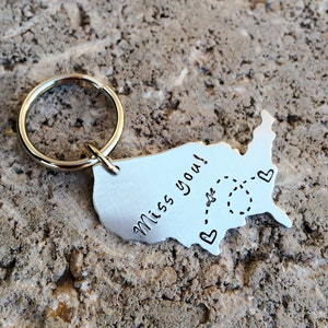 CUSTOM State Map Keychain - Choose Your Locations - With Plane and ...