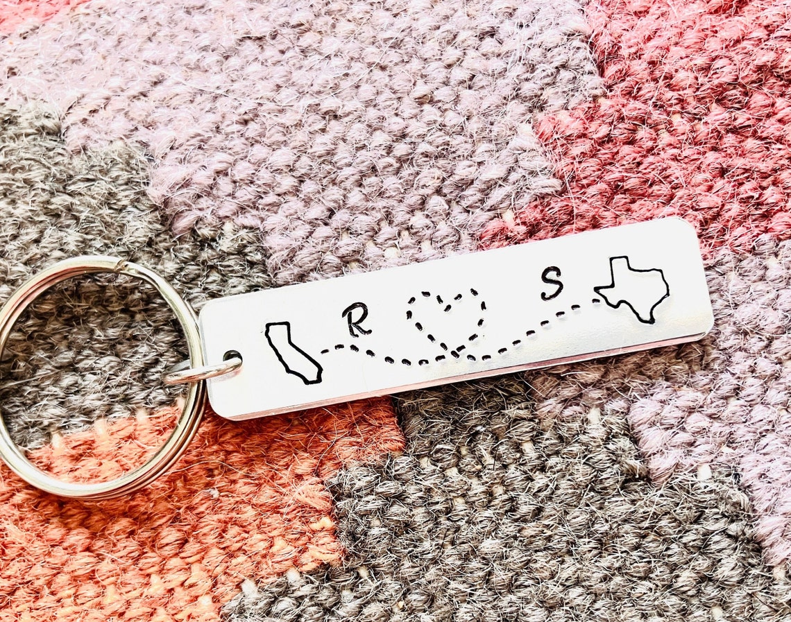 Long Distance Friends Personalized Keychain Tag Gift Long Distance ...