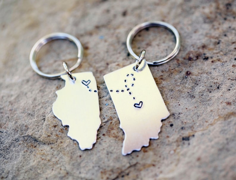 BEST FRIEND KEYCHAINS Personalized Long Distance Relationship Best ...