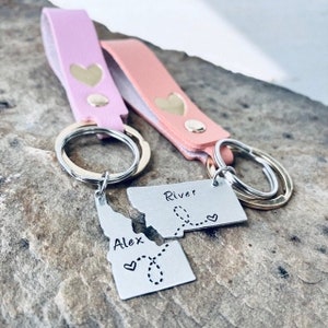 BEST FRIEND KEYCHAINS Personalized Long Distance Relationship Best ...