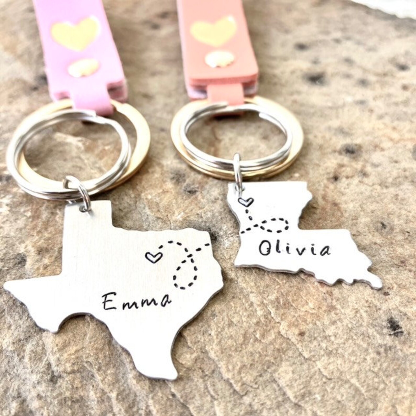 BEST FRIEND KEYCHAINS Personalized Long Distance Relationship Best ...