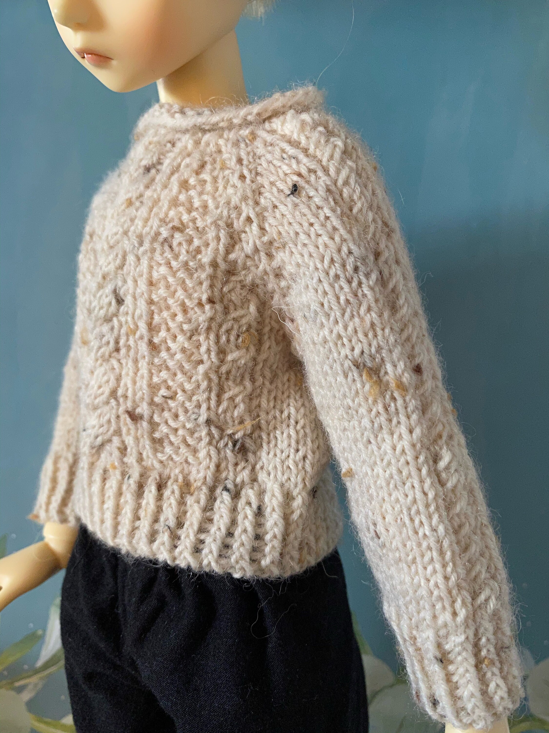 MSD 42cm BJD Hand Knitted Tweed Aran Jumper MSD, Tiny Fairy, 1/4, Jid ...