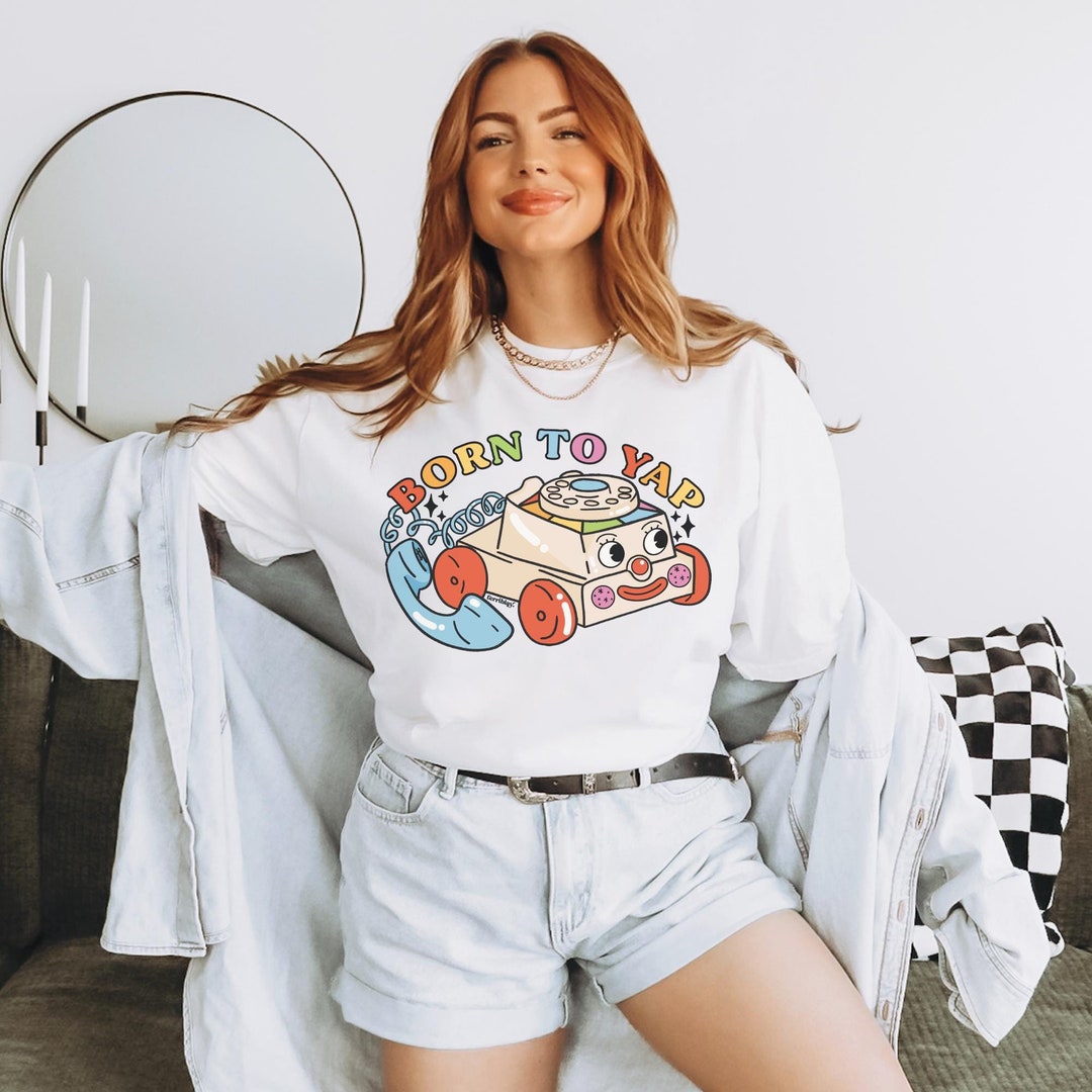 Born to Yap Comfort Color T-shirt, Funny Retro Weird Graphic Tee, 90s ...