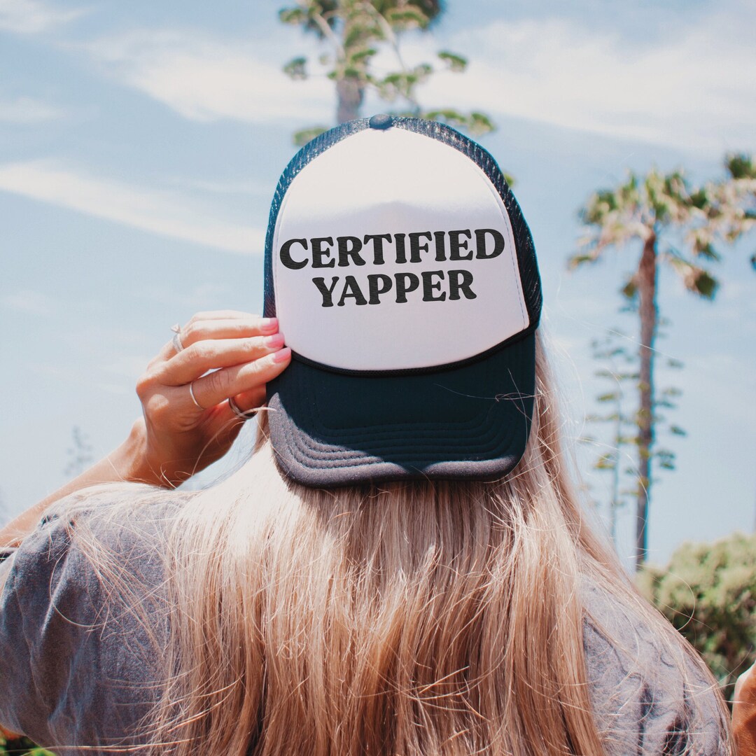 Certified Yapper Embroidered Trucker Hat, Funny Born to Yap Meme Dad ...