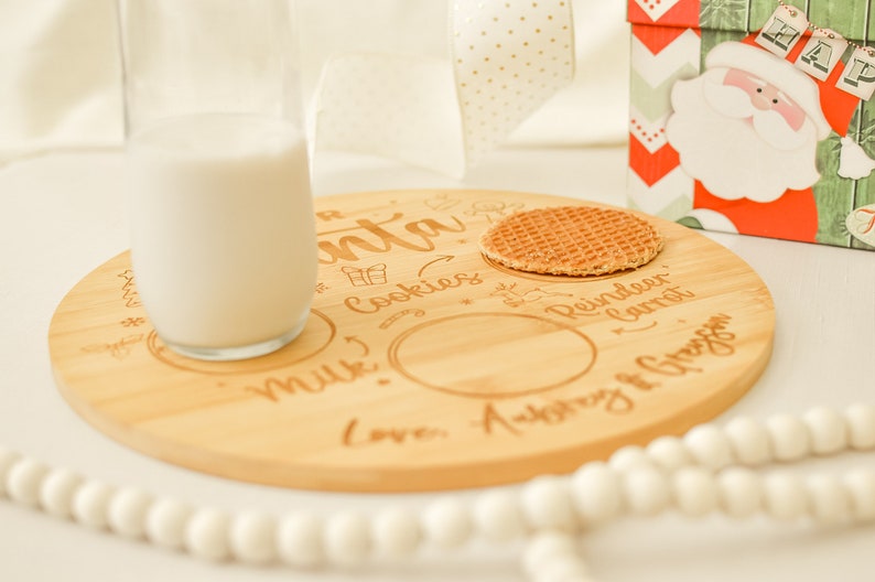 Personalized Santa Cookie Plate for Christmas Eve Santa and Reindeer ...