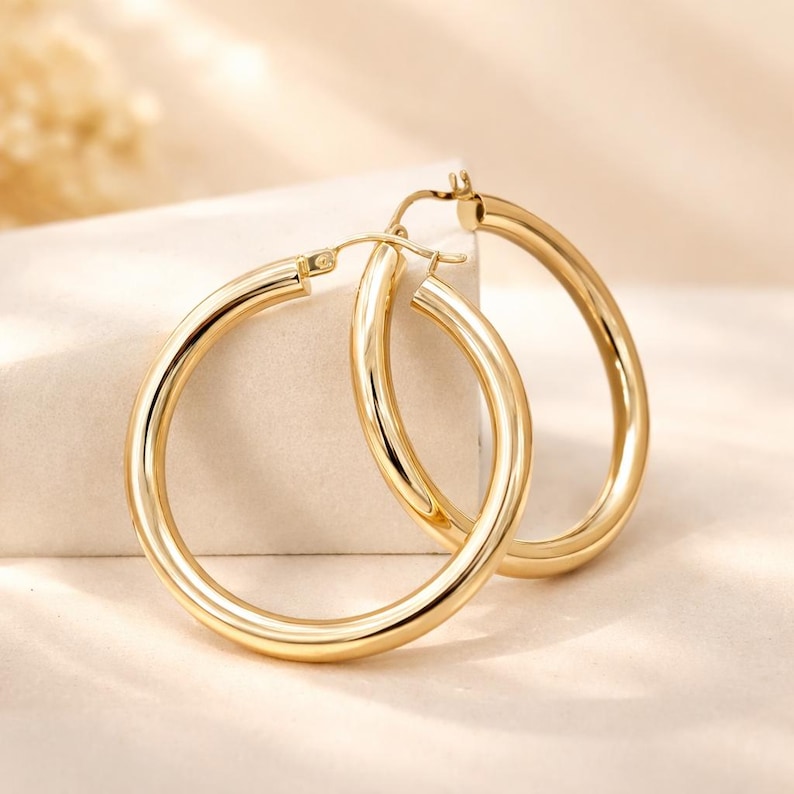 Gold Hoop Earrings: Classic Round Hoops - Etsy